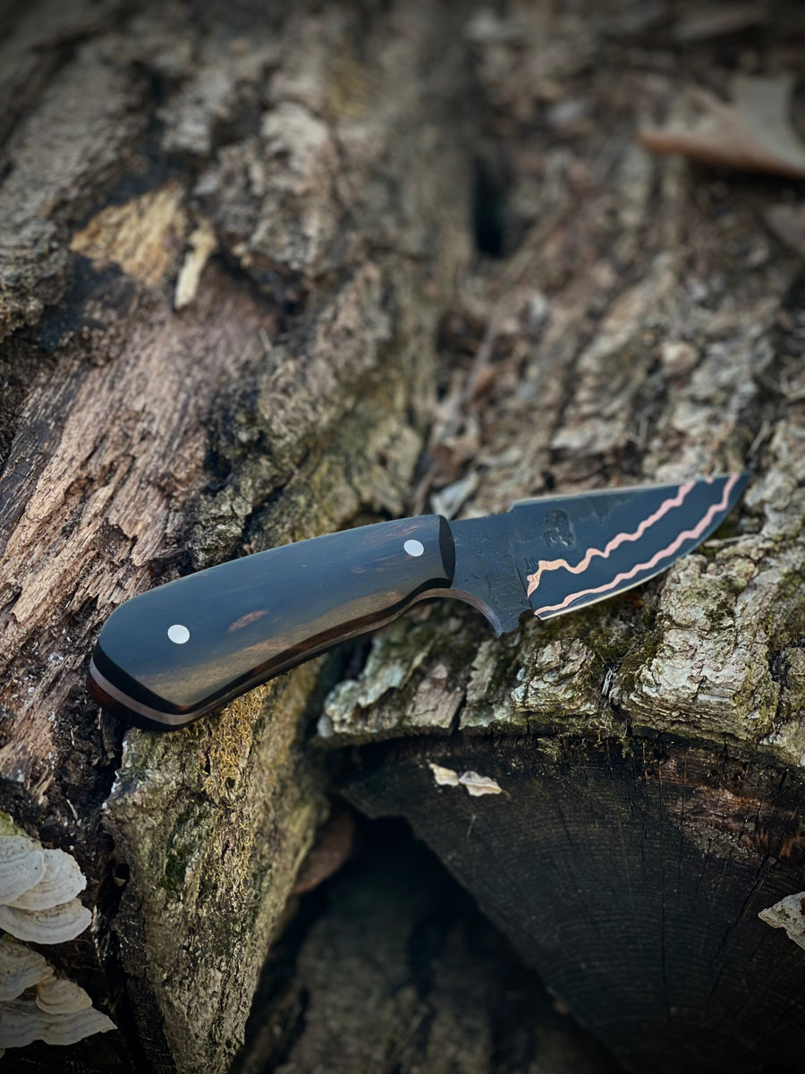 Copper Damascus Hunter - Full Tang – Heritage Designs Knives